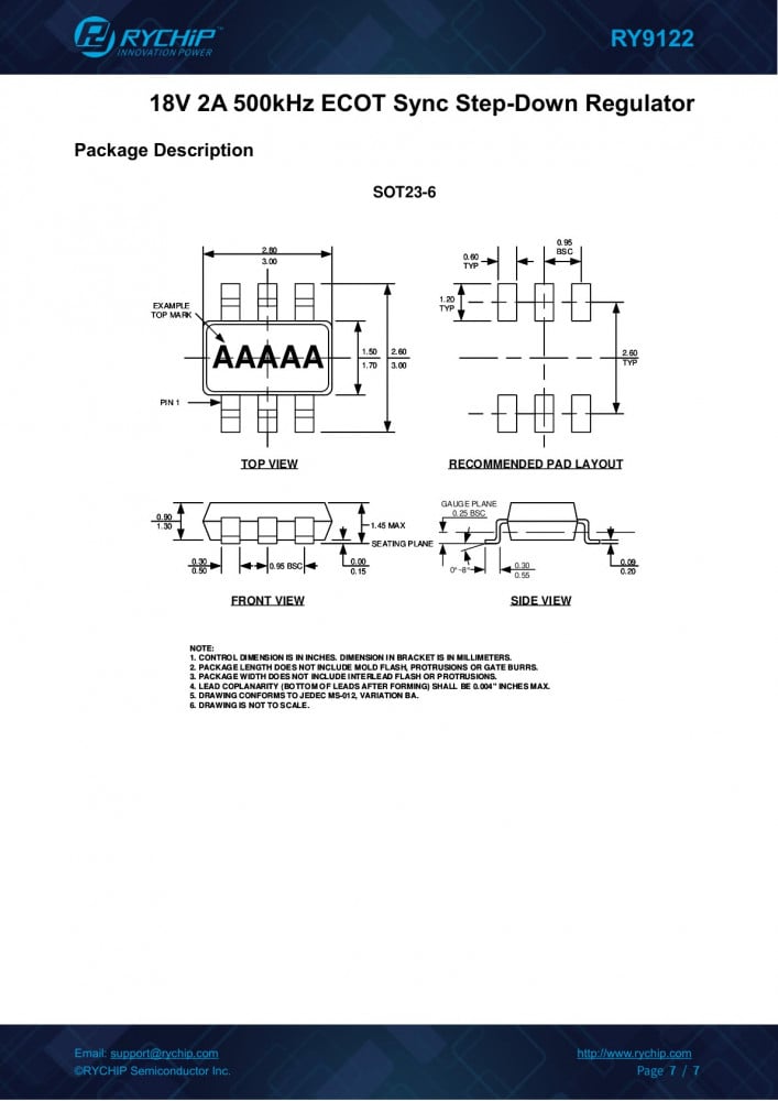 RY9122 datasheet page 7