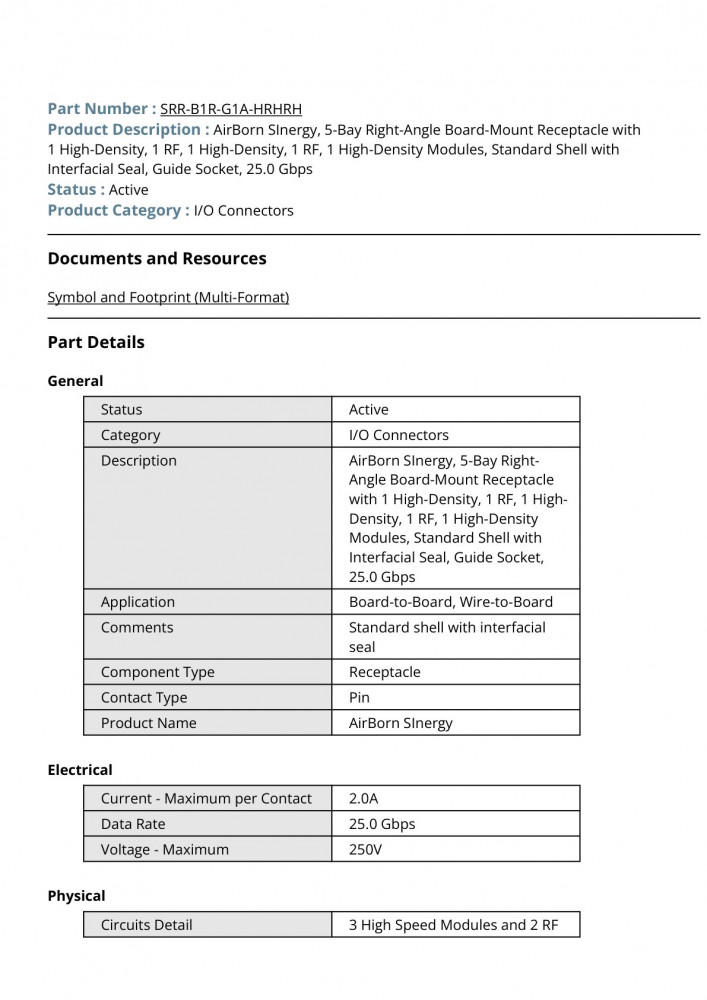 SRR-B1R-G1A-HRHRH technical document image 1