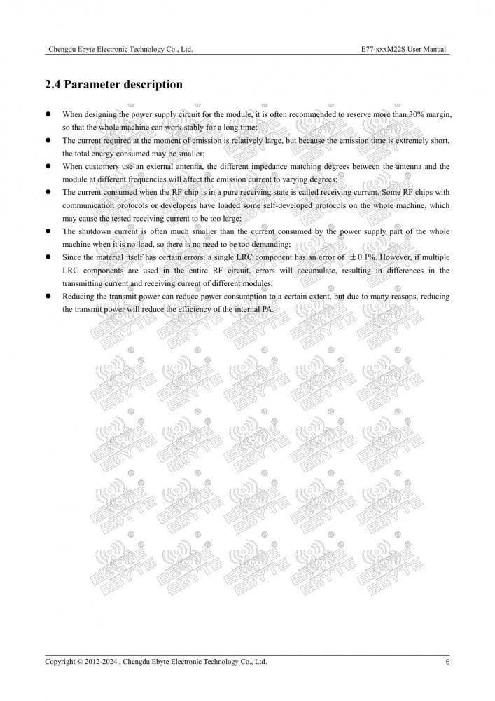 E77-900M22S datasheet page 8