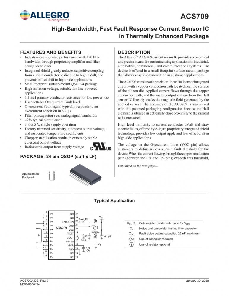 ACS709 datasheet page 1