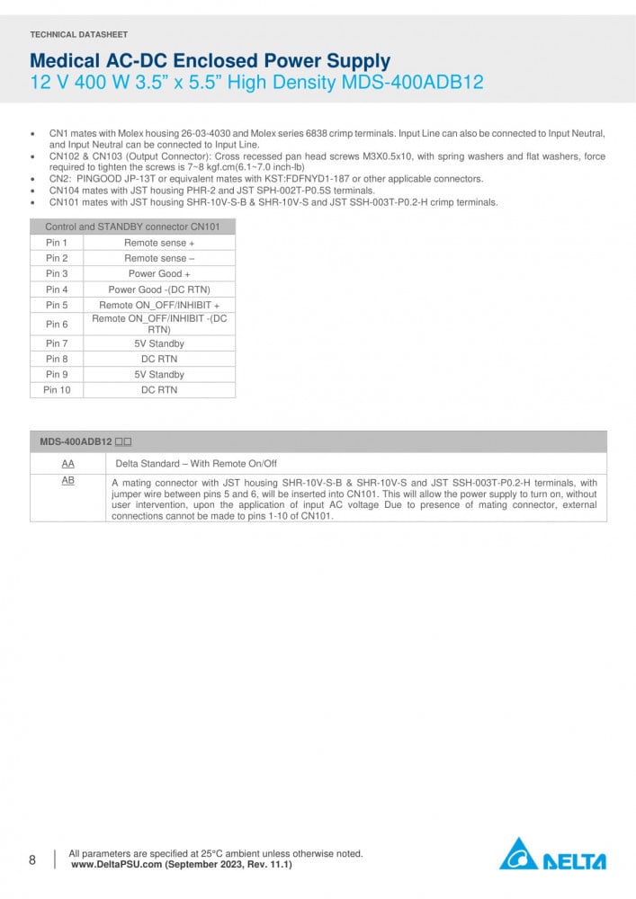MDS-400ADB12 AA datasheet page 8