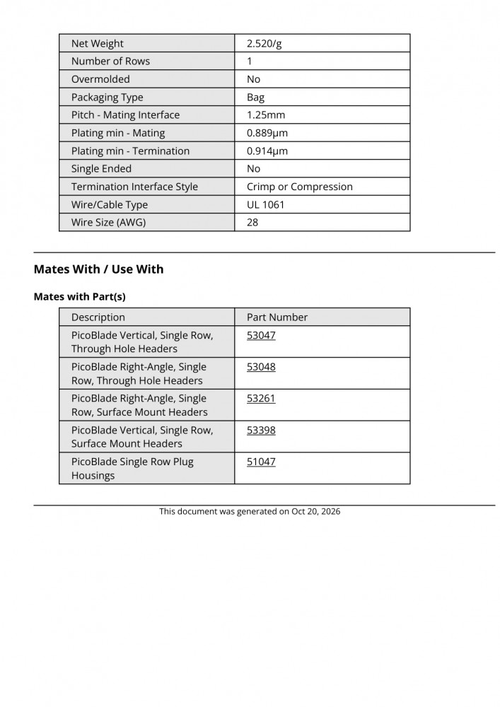 MOLEX 151341201 product drawing page 3