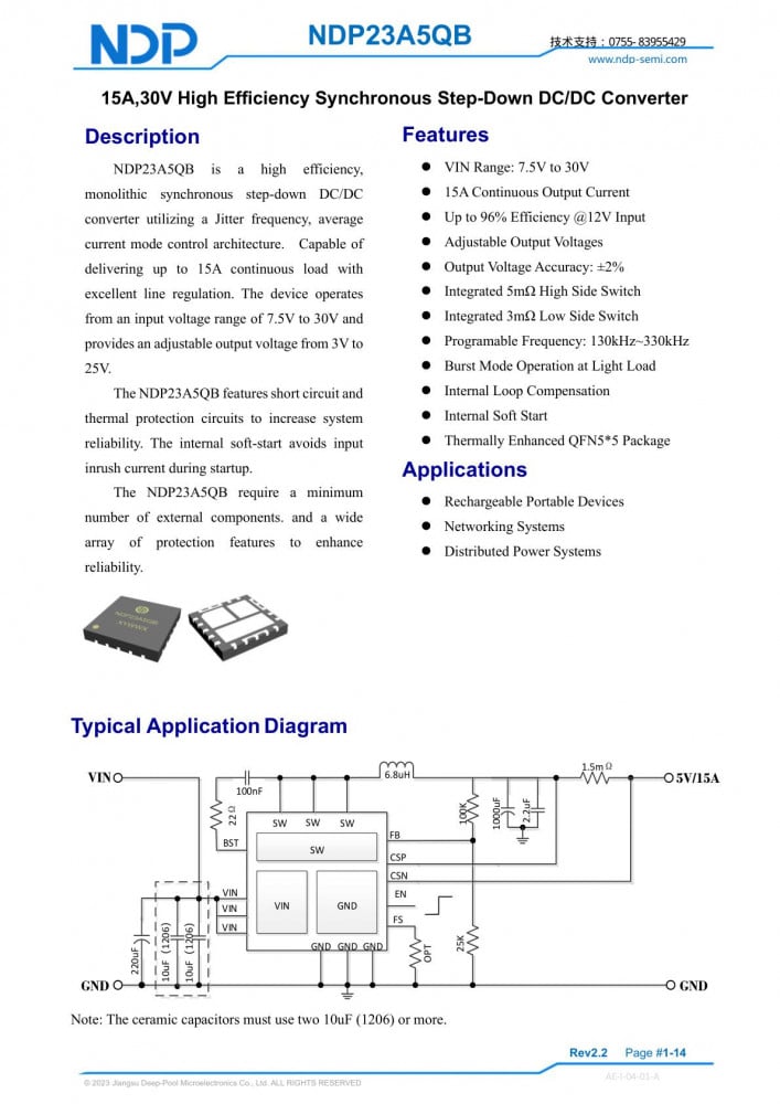 NDP23A5QB datasheet page 1