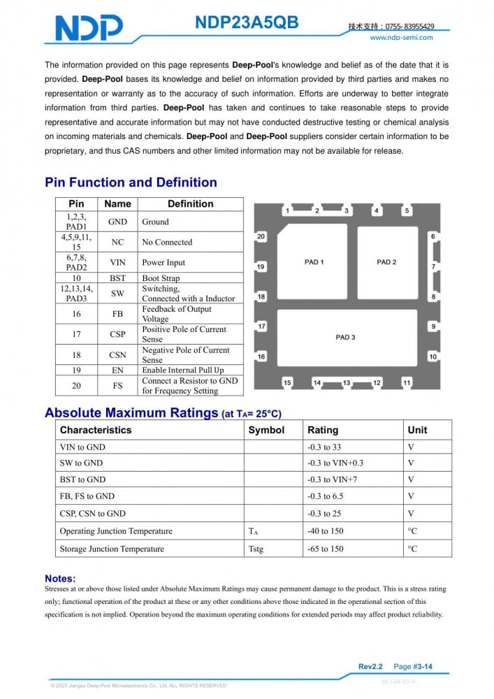 NDP23A5QB datasheet page 3
