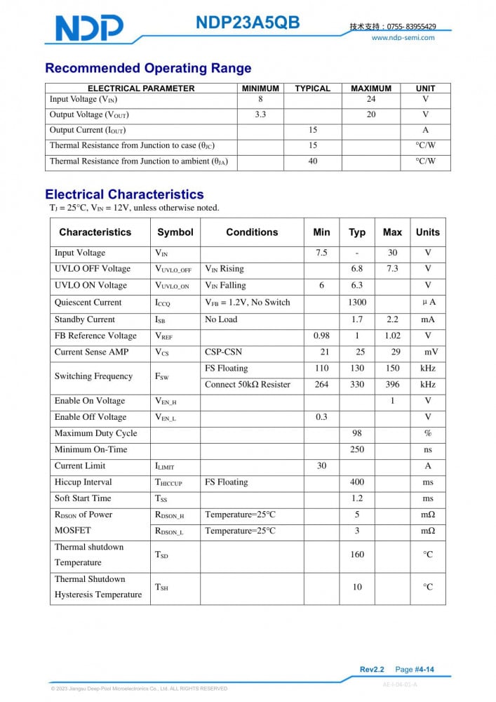 NDP23A5QB datasheet page 4