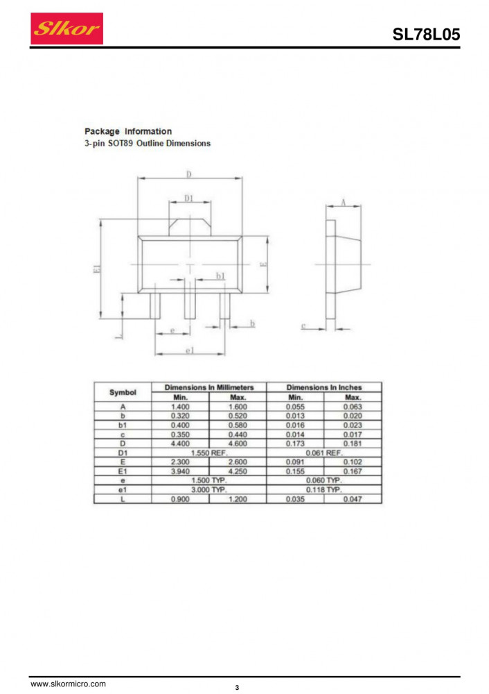 SL78L05Z datasheet page 3