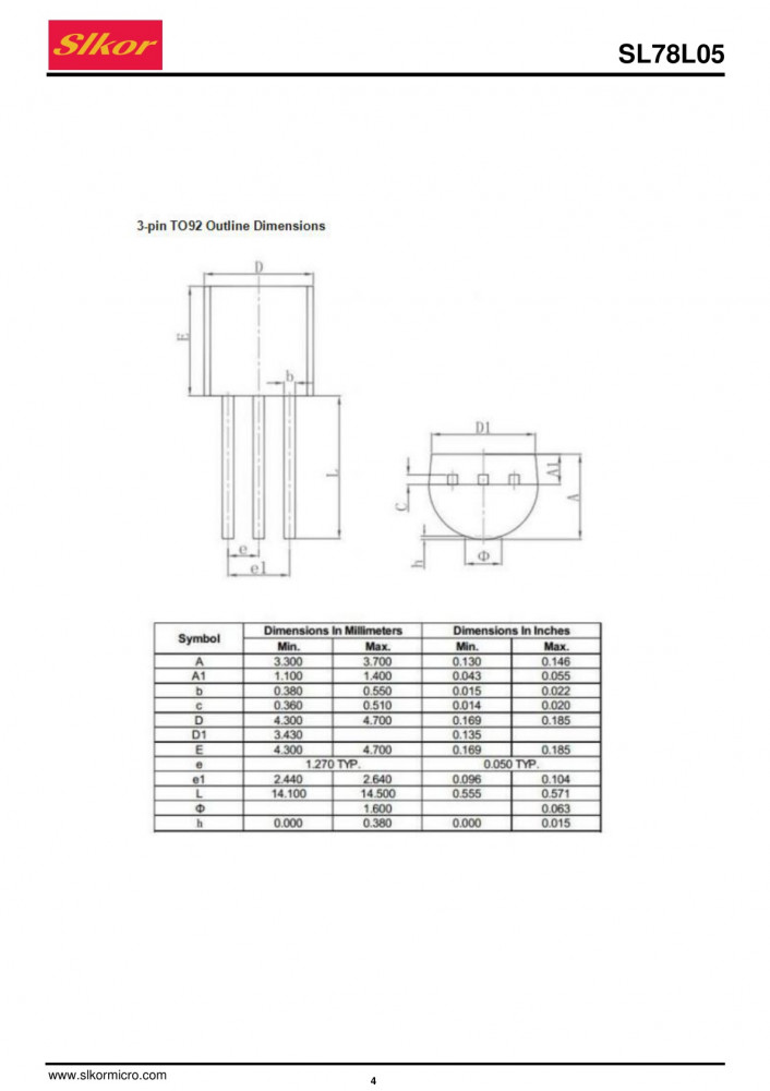 SL78L05Z datasheet page 4