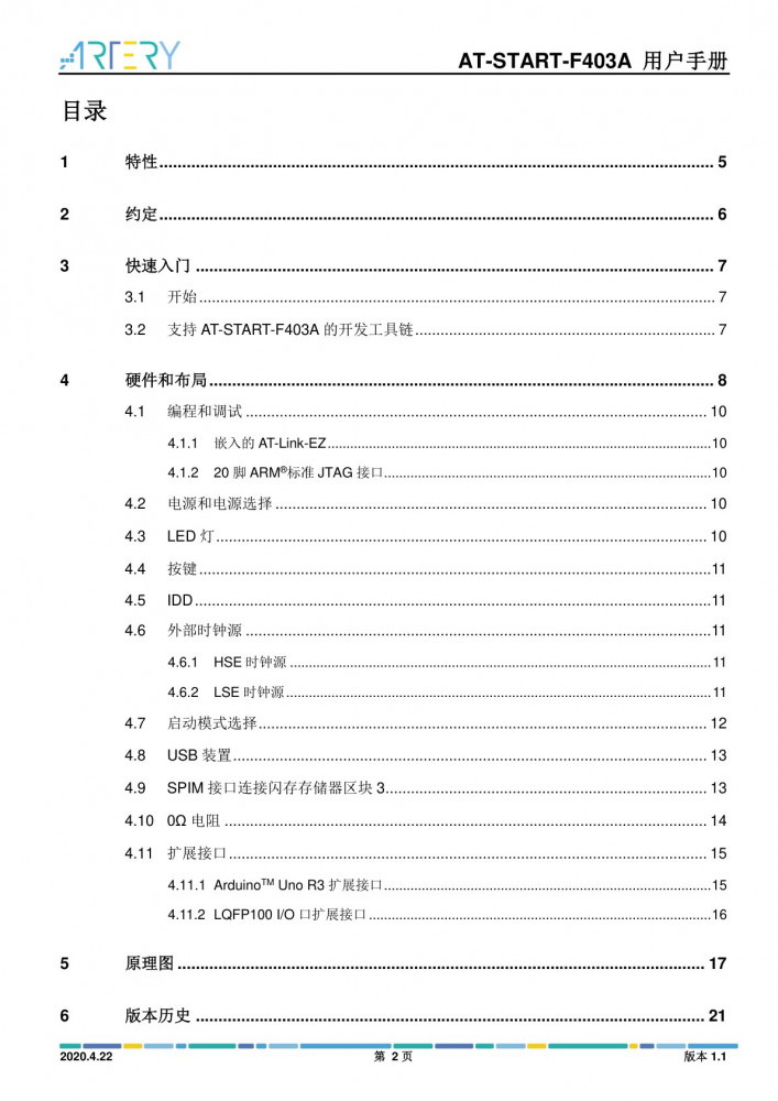 AT-START-F403A documentation page 2