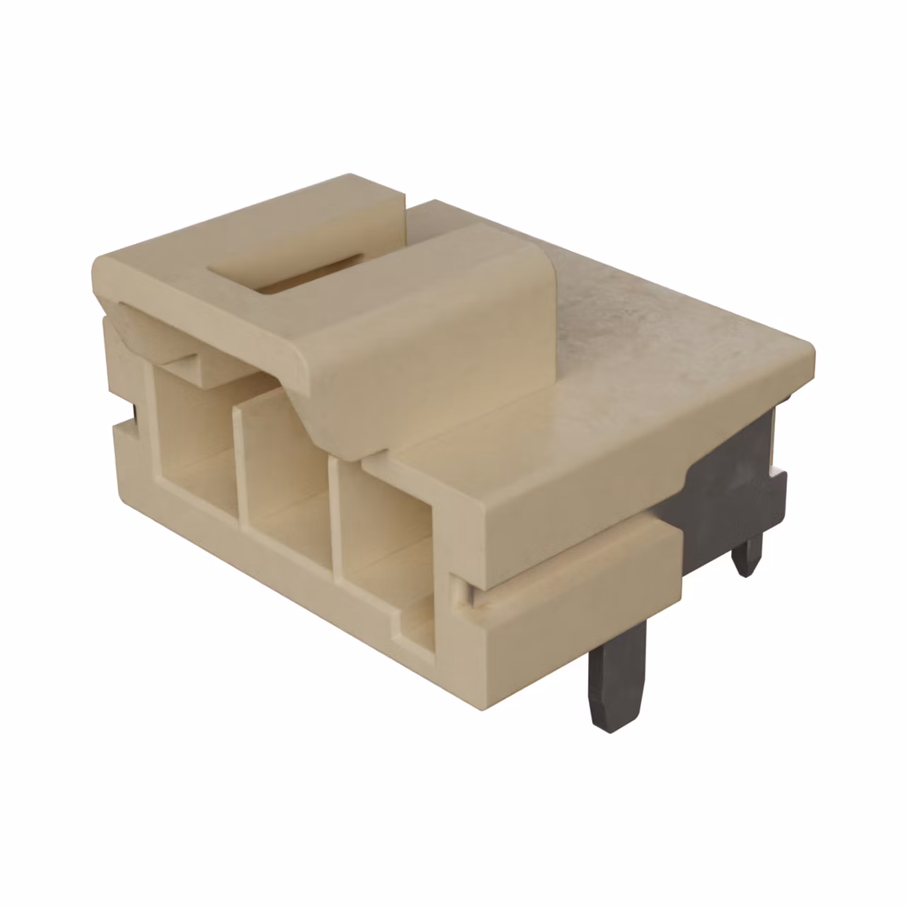 Ultra-Fit Right-Angle Header with Solder Nail, 3.50mm Pitch, Single Row, 3 Circuits, 0.76µm Gold (Au) Plating, Natural, Glow-Wire Capable, Embossed Tape on Reel for sale