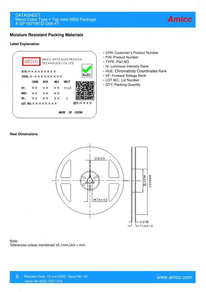 A-SP192YW1D-D04-4T datasheet page 9