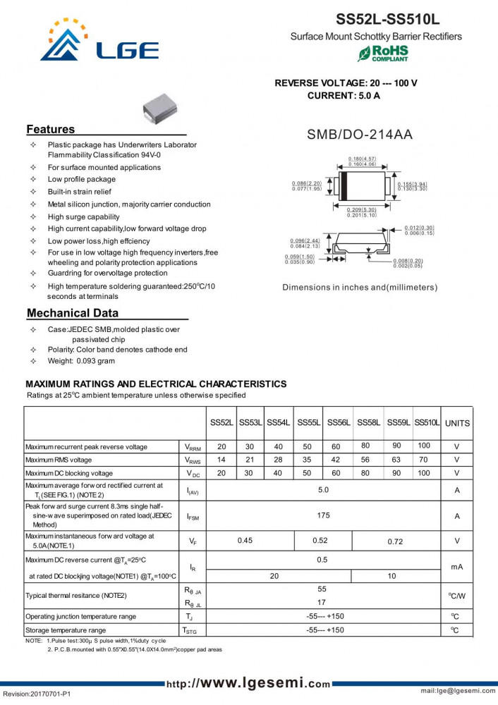 LGE SS510L datasheet page 1