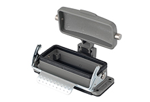 Heavy-Duty High Performance-Harsh Environment (HP-HE) Screw Locking Hood, Zinc Alloy, Top Entry, Size 3A «21x21», M20 Thread, Black