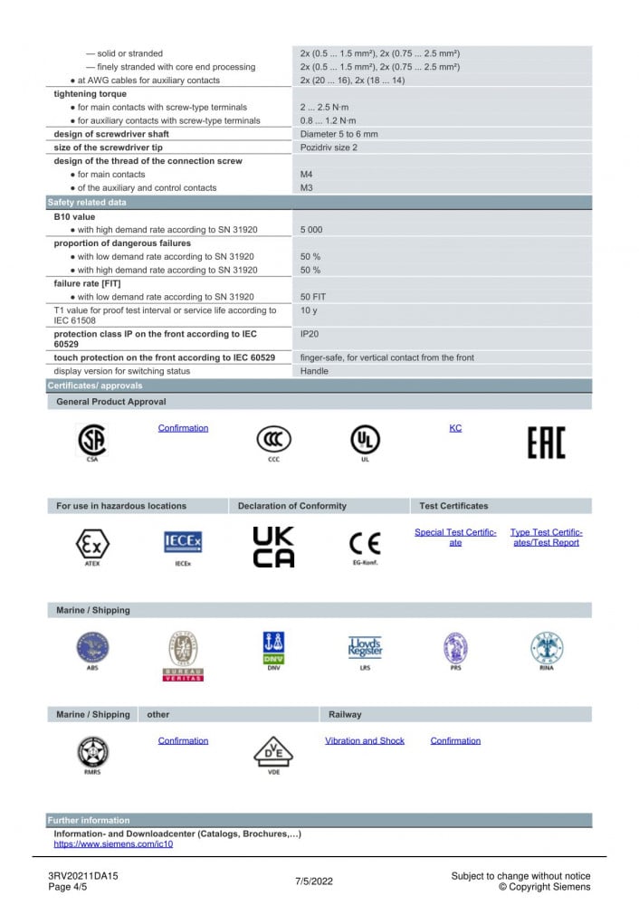 3RV20211DA15 datasheet page 4