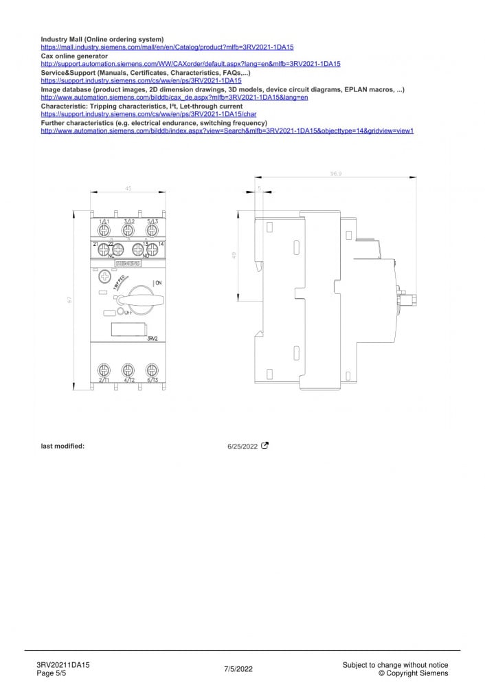 3RV20211DA15 datasheet page 5