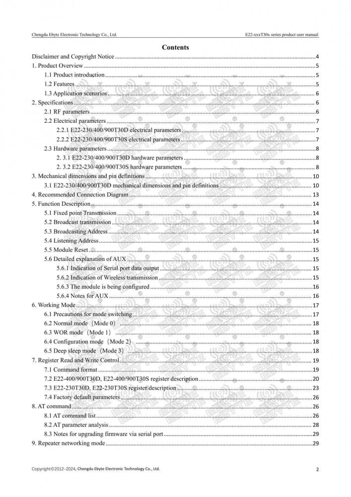 E22-900T30S manual page 2