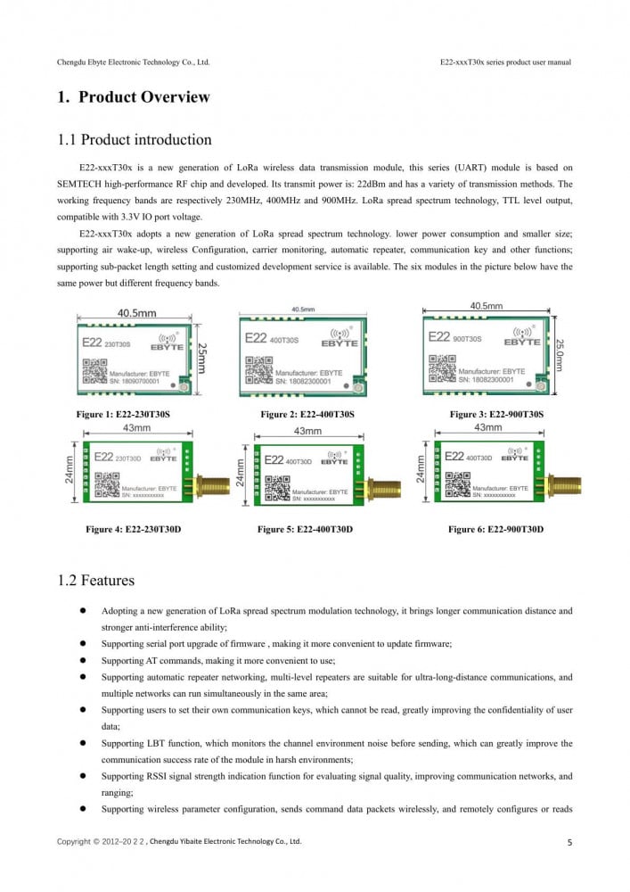 E22-900T30S manual page 5