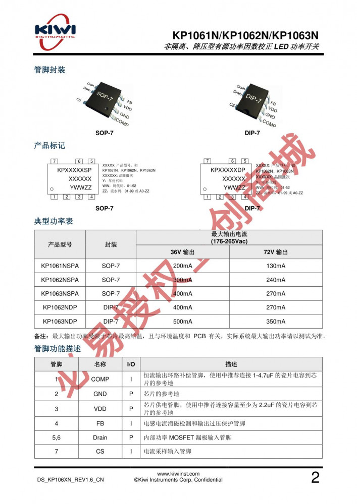 KP1061NSPA datasheet page 2