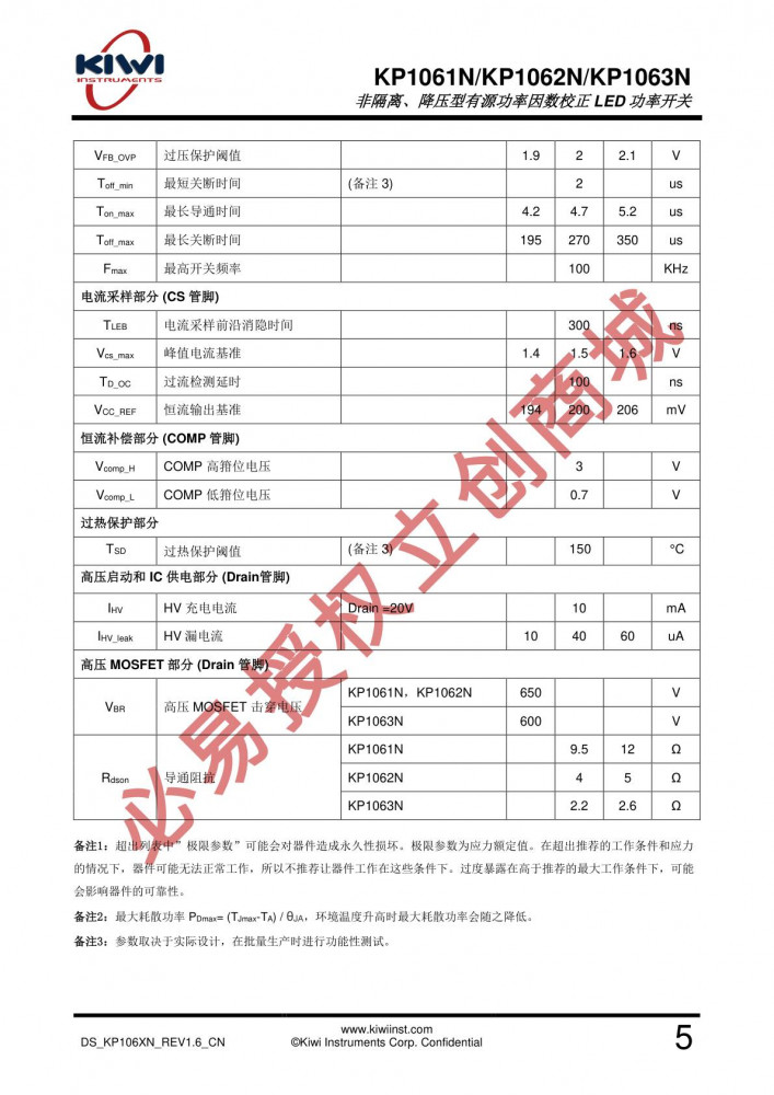 KP1061NSPA datasheet page 5