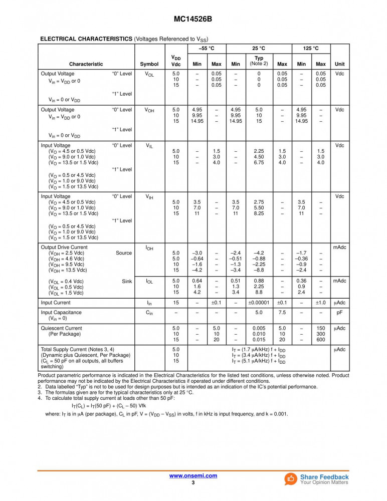 MC14526B datasheet page 3