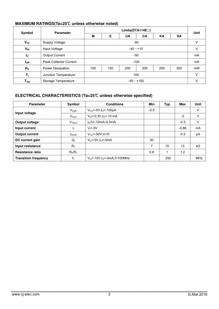 DTA114EE datasheet page 2