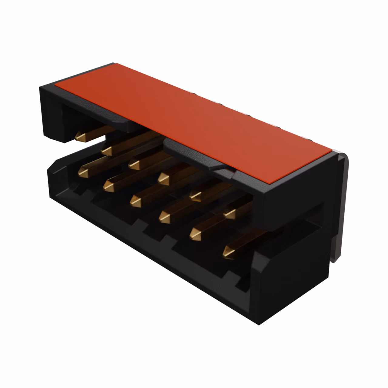 2.00mm Pitch, Milli-Grid PCB Header, Dual Row, Right-Angle, Through Hole, 12 Circuits, 0.38µm Gold (Au) Plating, 2.16mm Tail Length, Dual Side Slots, Center Polarization, Tape and Reel, with Pick-and-Place Tape for sale