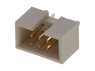 2.54mm Pitch C-Grid Header, Dual Row, Low Profile, Vertical, Shrouded, Lead-Free, 60 Circuits, Gold (Au) Flash, Beige, PCB Locators, without End Window