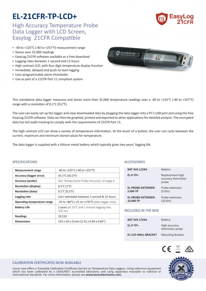 EL-21CFR-TP-LCD+ technical document page 1