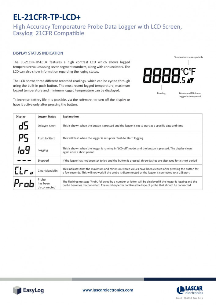 EL-21CFR-TP-LCD+ technical document page 3