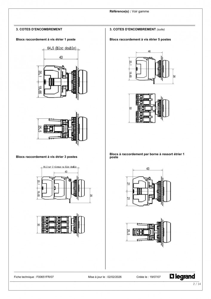Legrand technical document, page 2