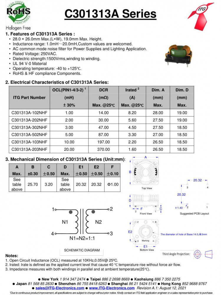 C301313 series datasheet page 1