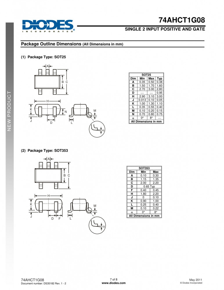 74AHCT1G08W5-7 datasheet page 7