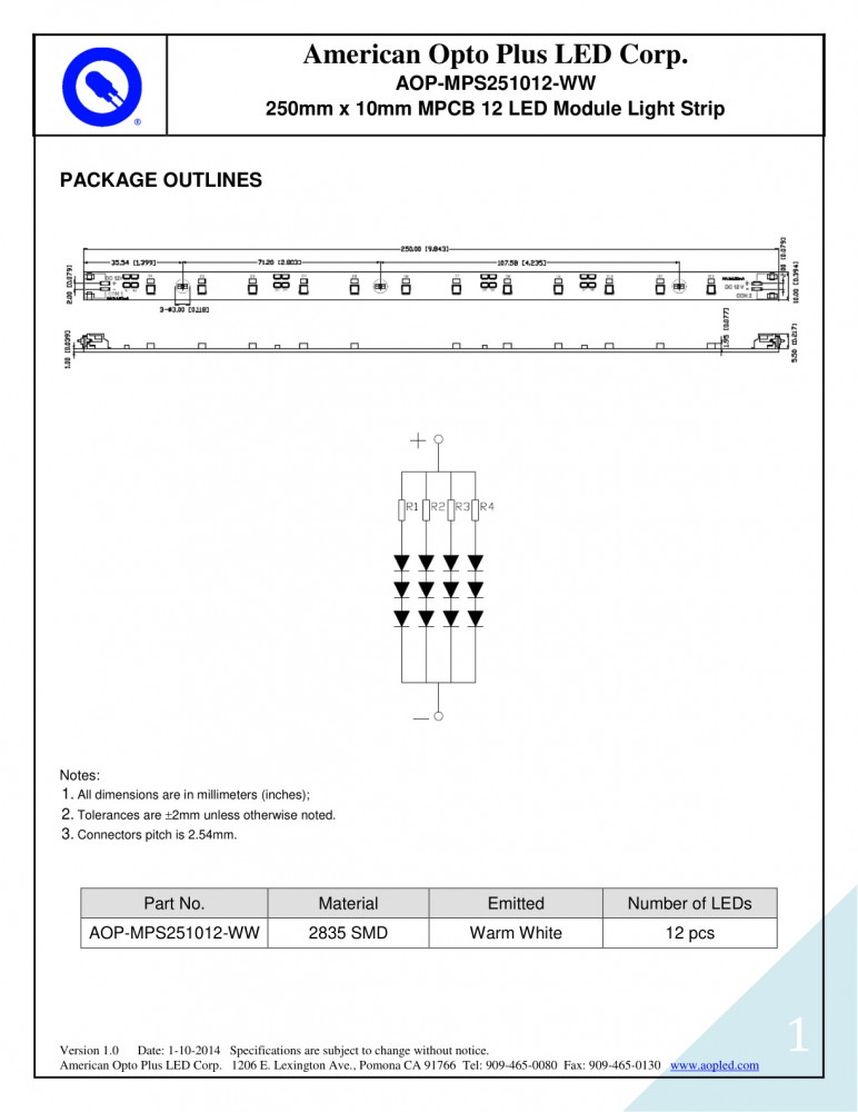 AOP-MPS251012-WW technical document page 1