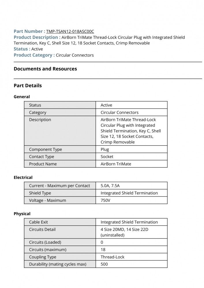 TMP-TSAN12-018ASC00C technical document image, page 1