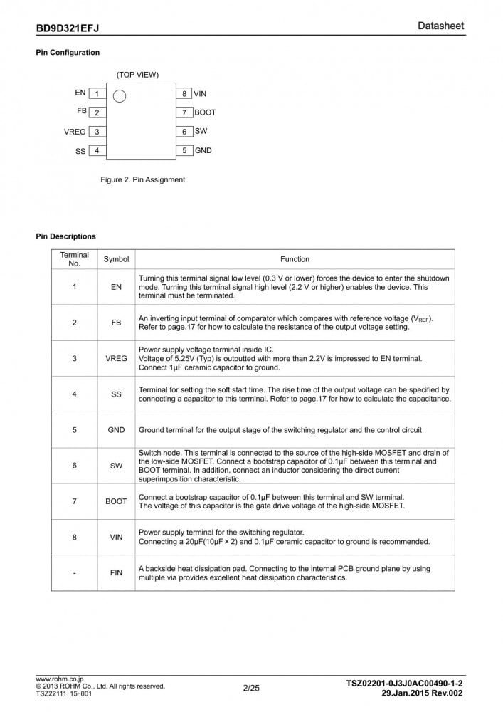 BD9D321EFJ-E2 technical document page 2