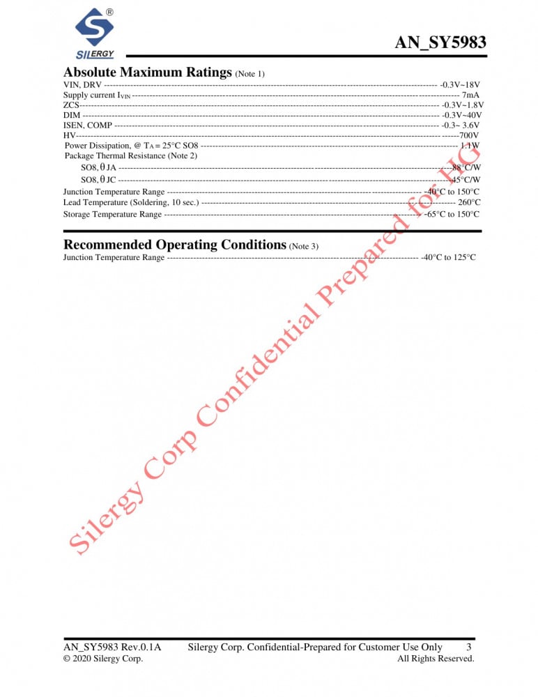 SY5983FAC datasheet page 3