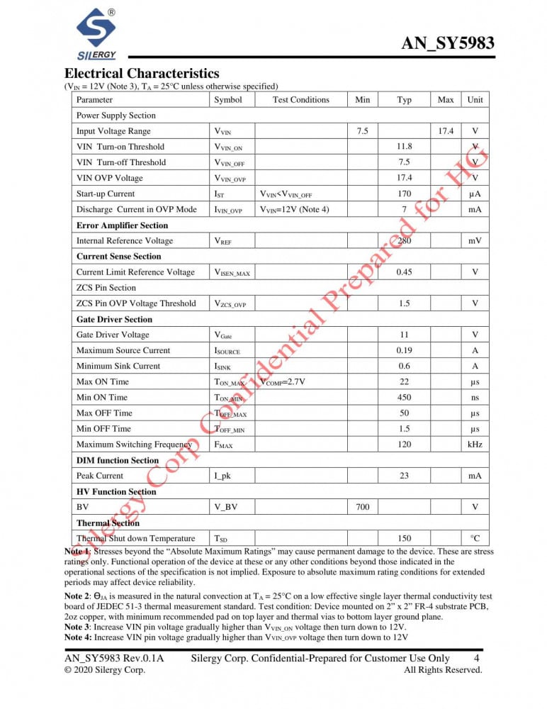 SY5983FAC datasheet page 4