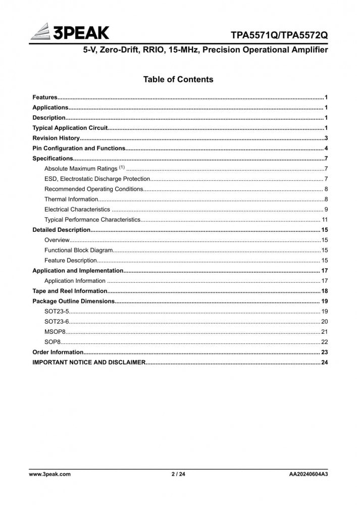 TPA5572Q-SO1R-S datasheet page 2
