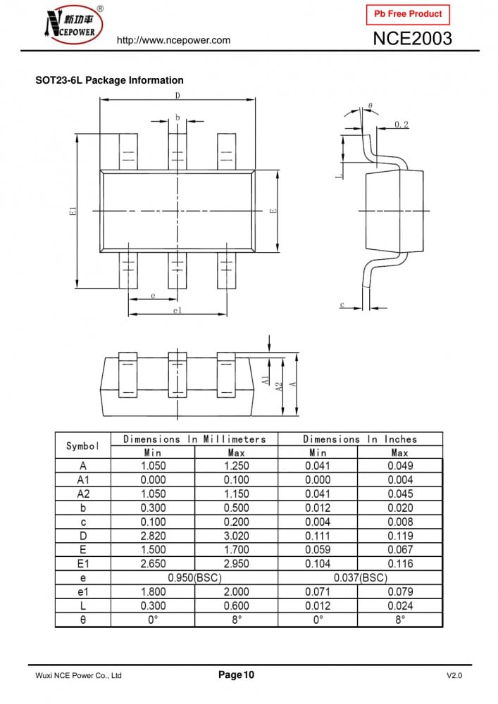 NCE2003 datasheet page 10