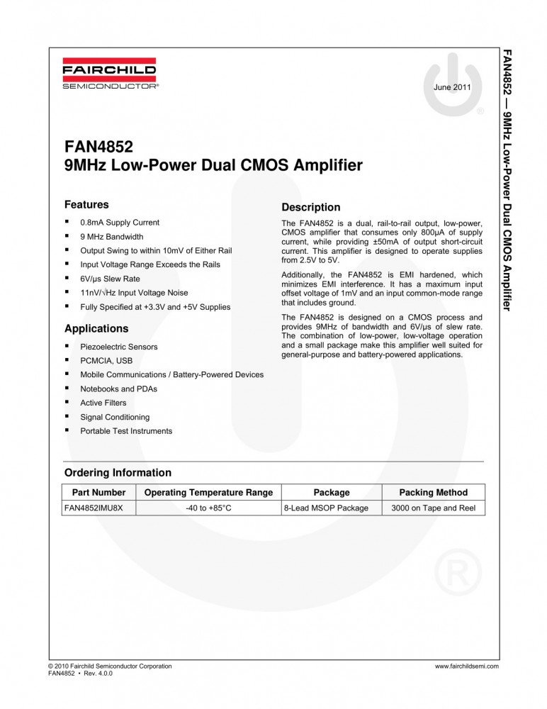 FAN4852 datasheet preview, page 2