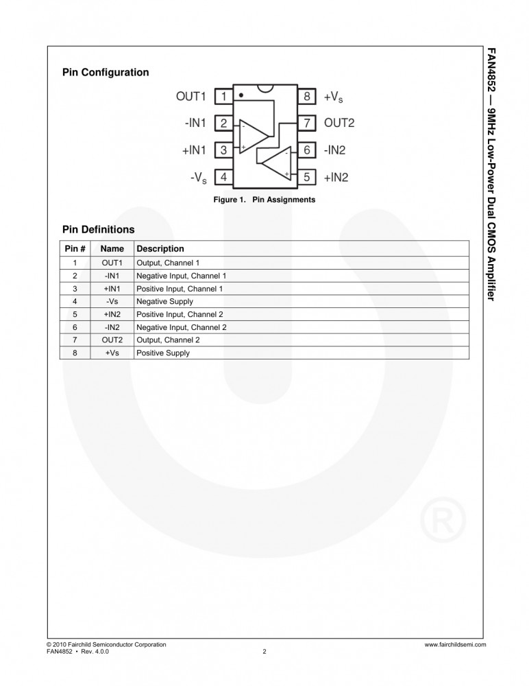 FAN4852 datasheet preview, page 3