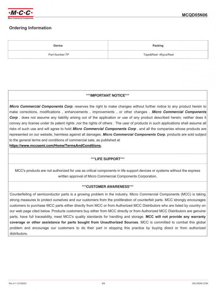 MCQD05N06-TP datasheet page 6