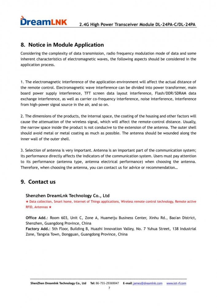 DL-24PA-2.4G datasheet page 7