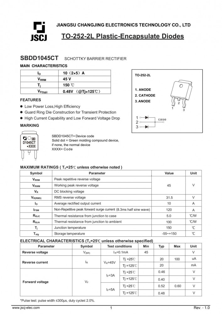 SBDD1045CT datasheet page 1