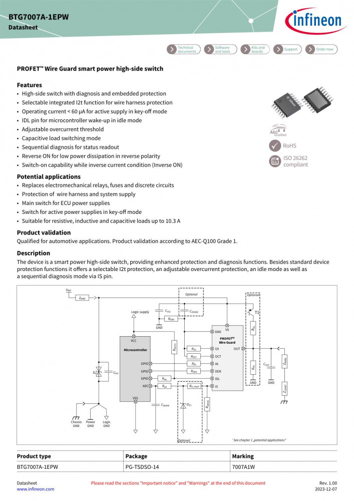 BTG7007A1EPWXUMA1 datasheet page 1