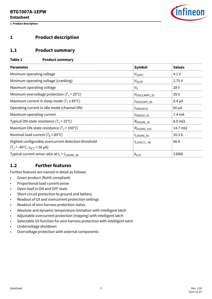 BTG7007A1EPWXUMA1 datasheet page 5