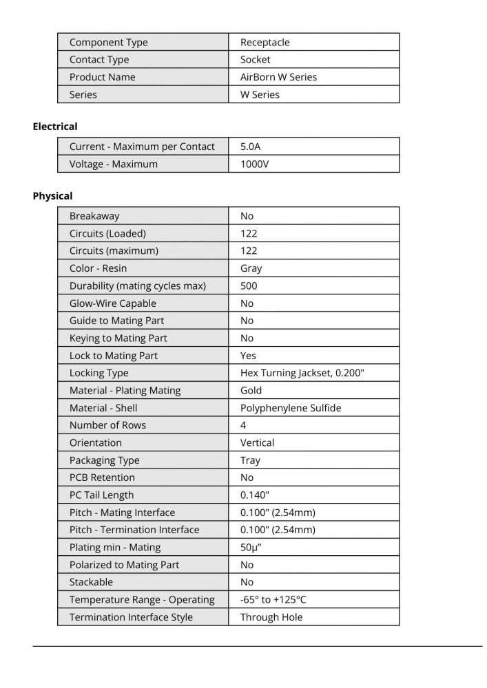 WRD122SAD9JTB technical document page 2