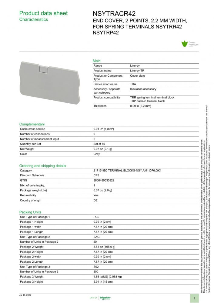 NSYTRACR42 technical document page 1