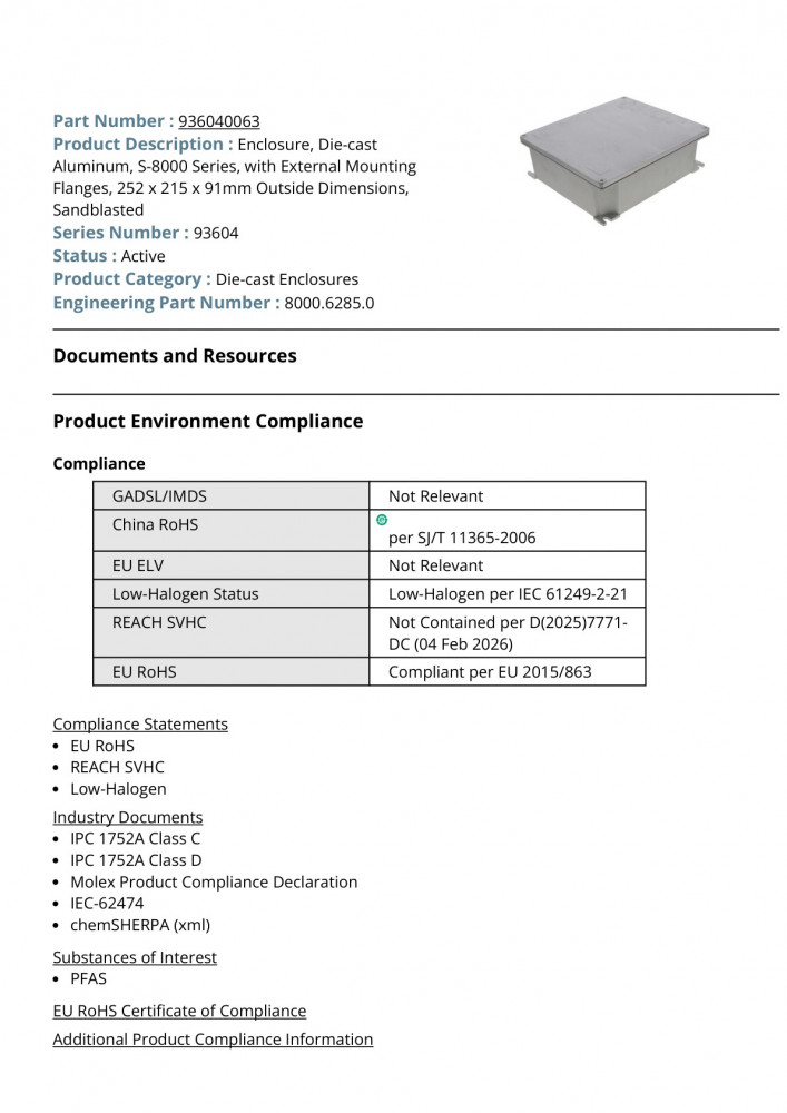 MOLEX 936040063 technical document image 1