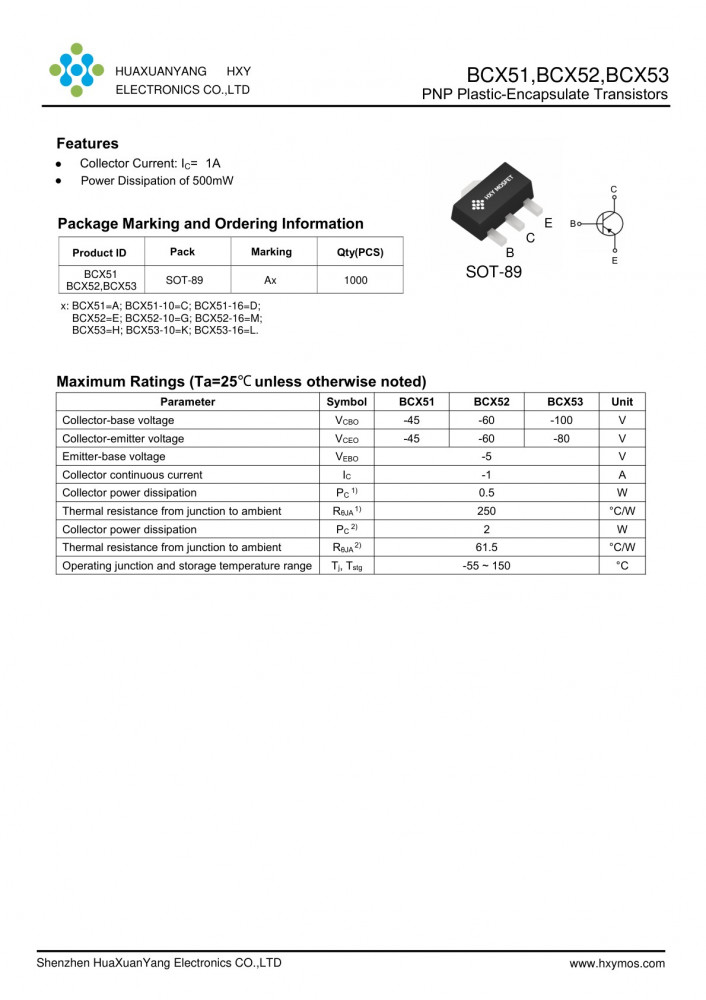 BCX53-16 datasheet page 1