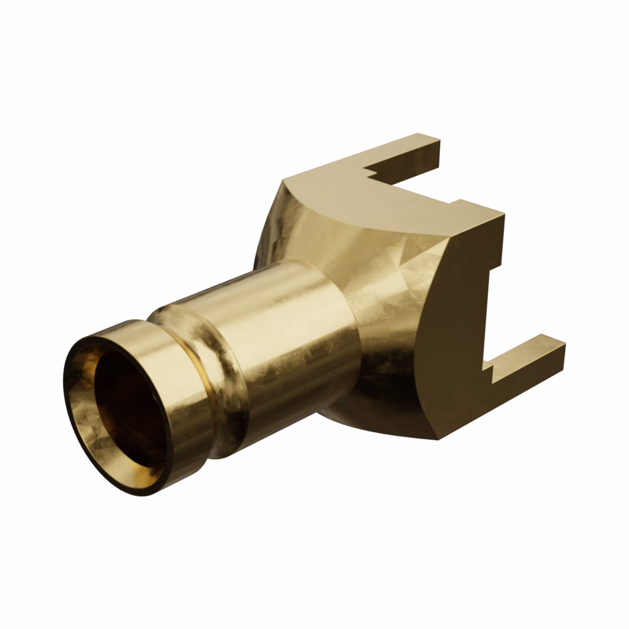 DIN 1.0/2.3 Jack, Straight, PCB Receptacle, Through Hole, 3 Legs, Brass Body, Gold (Au) Plated, 11.00mm Height, 75 Ohms for sale
